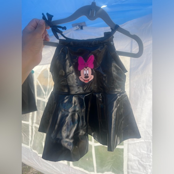 no brand | One Pieces | Mini Mouse Black Leather Dress | Poshmark